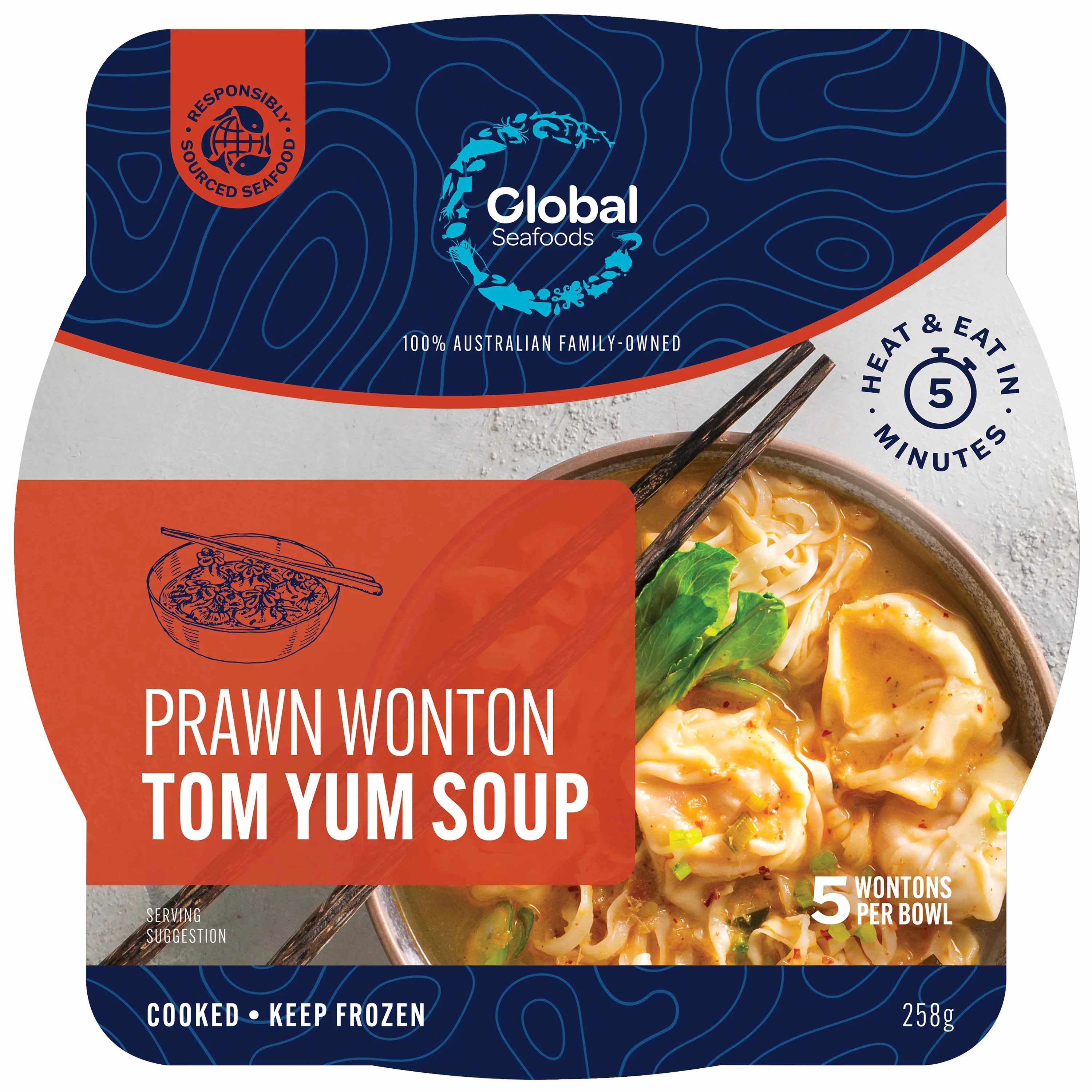 Global Seafoods | Prawn Wonton Tom Yum Soup